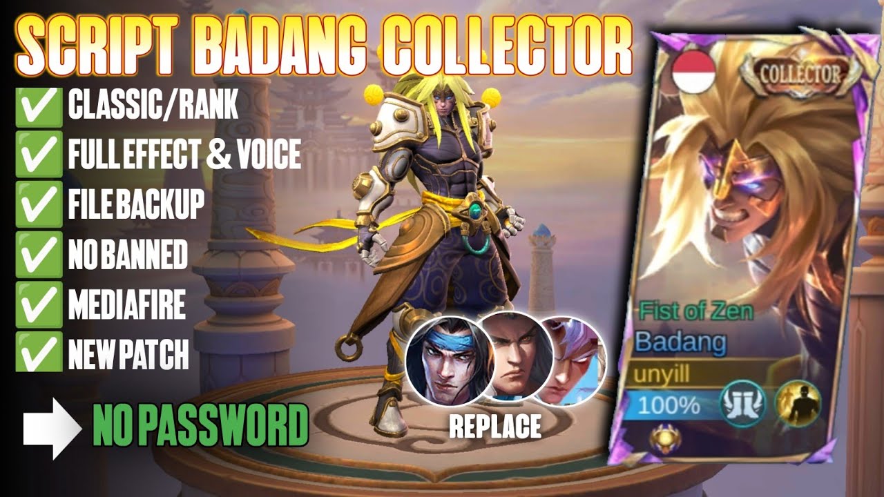 Script Skin Badang Collector No Password Full Effect | Full Voice | New ...