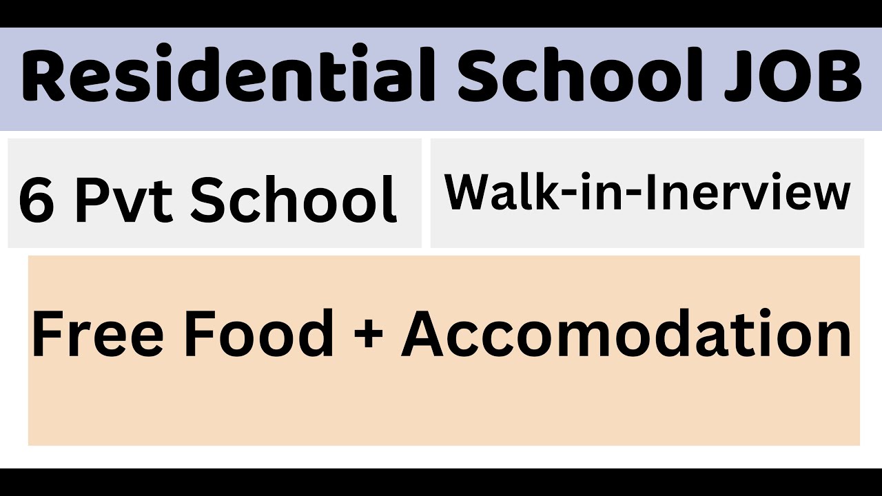 Teaching Job Across India | Residential School Jobs | Free food and ...