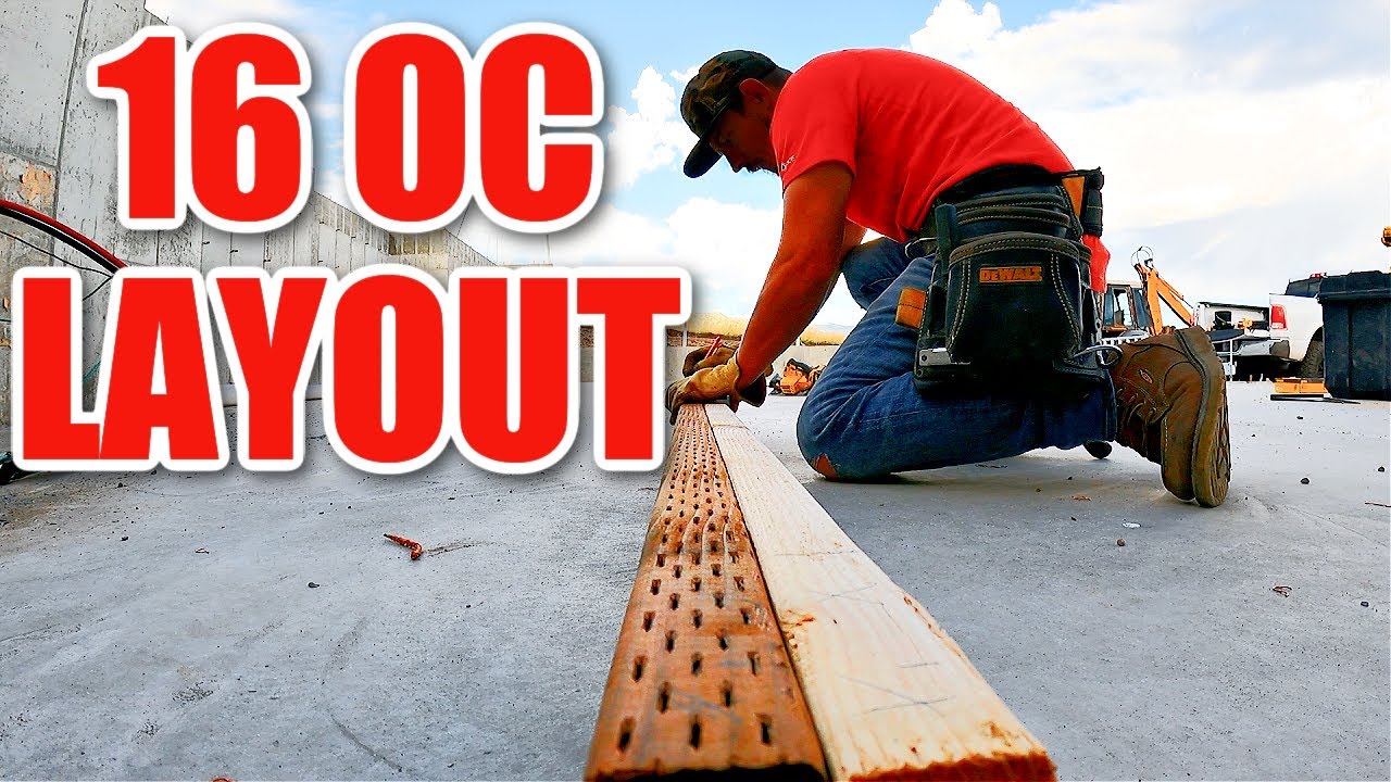 Framing Our First Wall with a 16 on Center Layout - YouTube