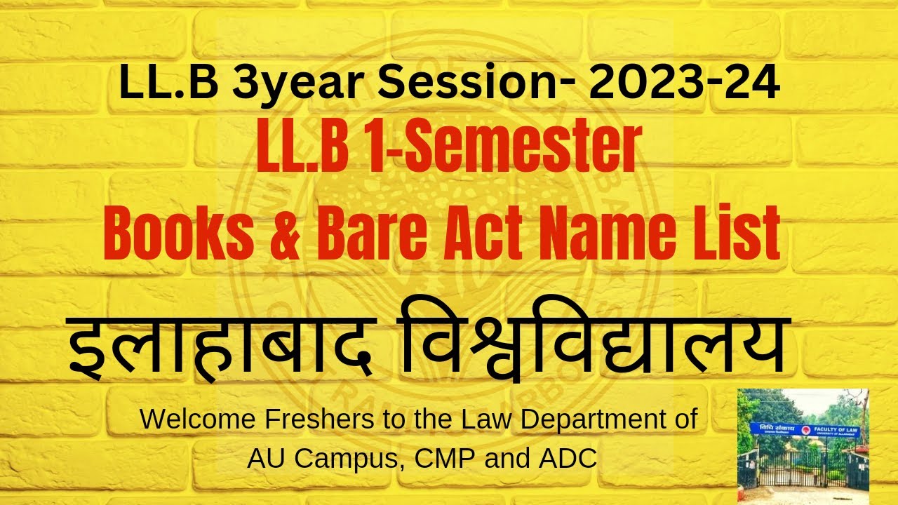 Books & Bare Act for llb 1st Semester | Law Faculty | University of ...