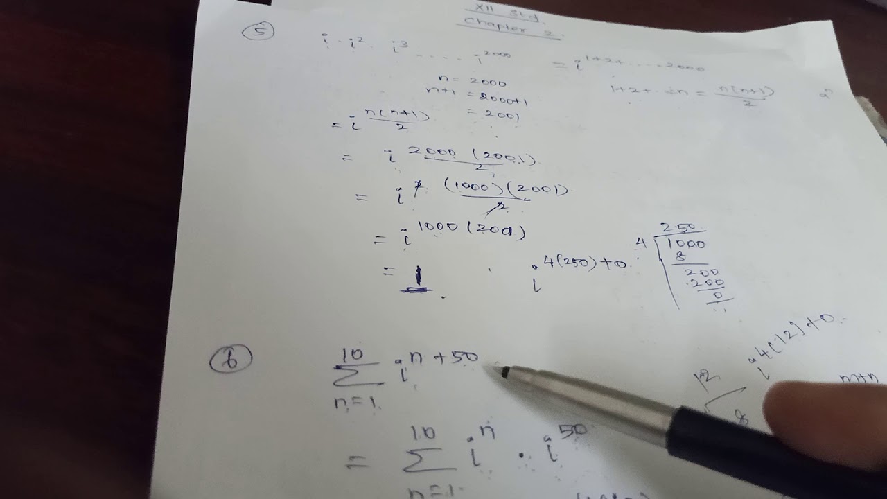 Xll std, chapter 2, complex number ex2.1 sums part 2. - YouTube