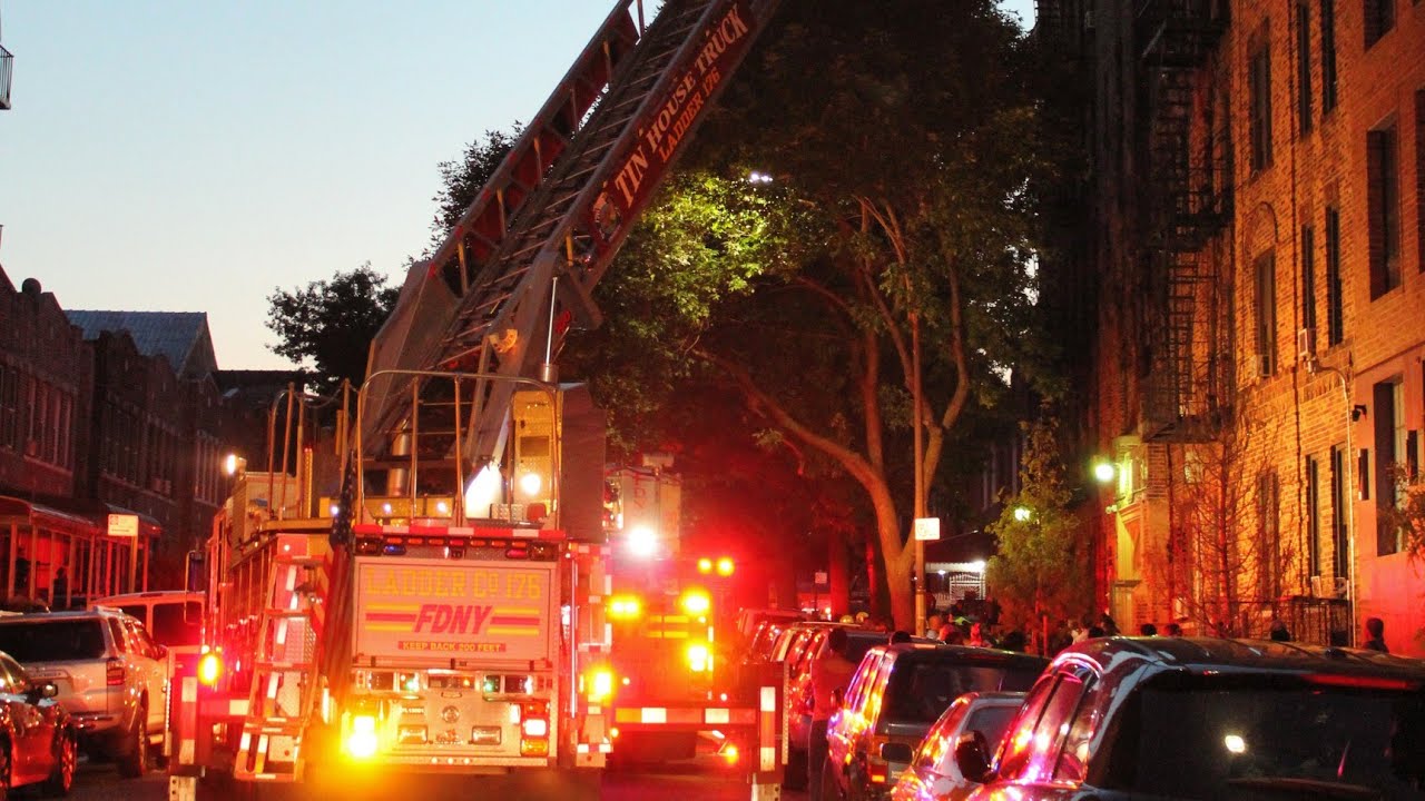 FDNY Ladder 176 "Tin House Truck" Operating At An All Hands Fire In ...