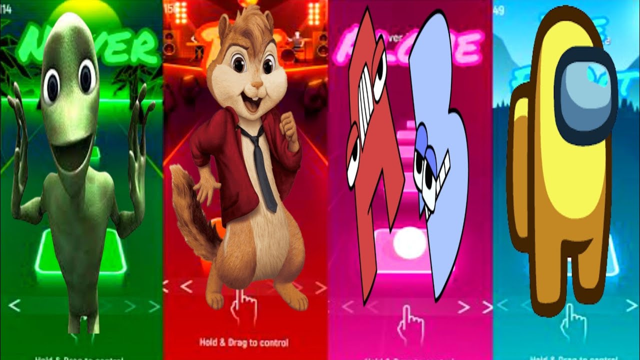 Alien_Dance🆚Alvin_and_the_Chipmunks🆚Alphabet_Lore_HBD_from_A_to_Z🆚Among ...