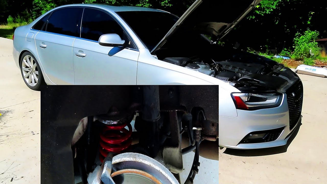 AUDI A4 B8.5 REAR Lowering Springs H&R - YouTube