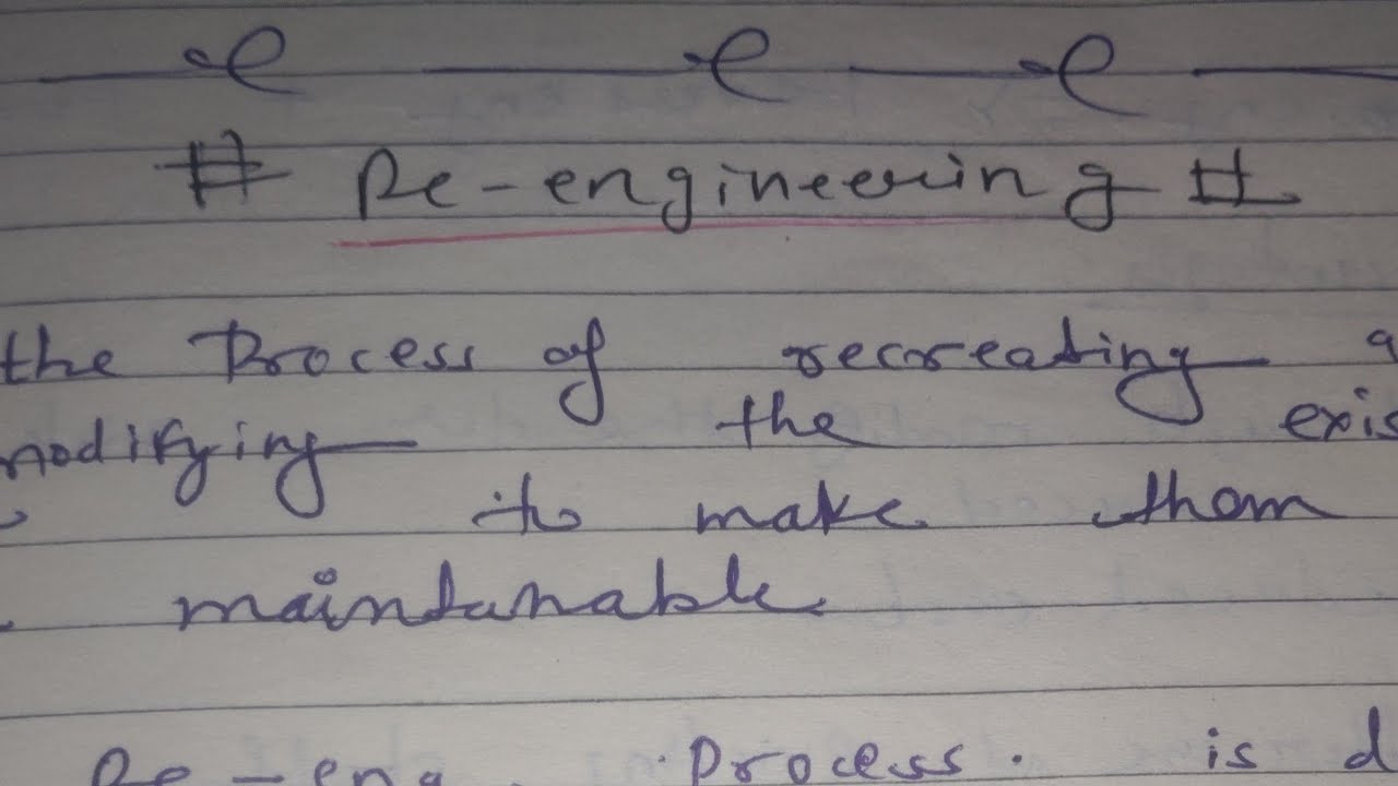 Re-engineering | software engineering | handwritten notes | #Re ...
