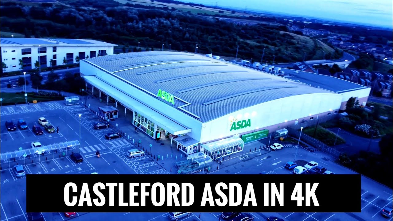Castleford Asda 4K, an evening flight around this area, July 2021 - YouTube