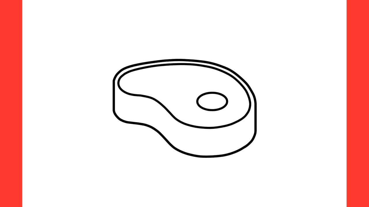How to draw a PIECE of MEAT step by step / drawing Steak easy - YouTube