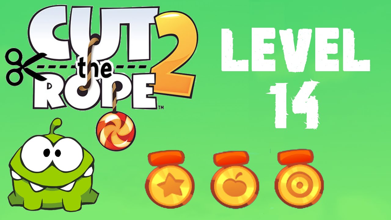 Cut the Rope 2 - Level 14 (3 stars, 26 fruits, 1 star) - YouTube