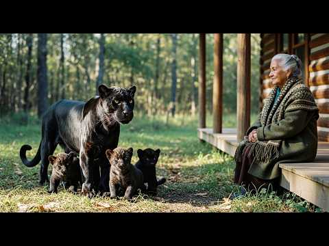 La pantera llevó a sus cachorros hasta la anciana… y su gesto cambió todo