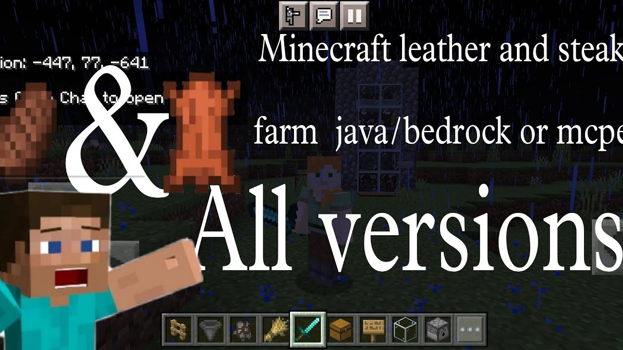 Minecraft leather and steak farm very easy java/bedrock or mcpe - YouTube