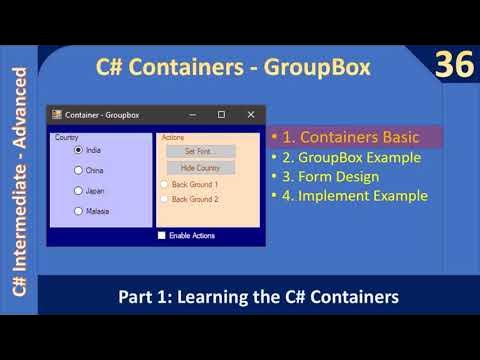C# GroupBox Container | Part 1 Basics | C# Advanced #36 - YouTube