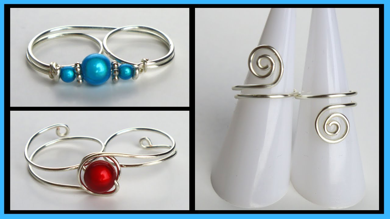 Two Finger Ring Designs // DIY Wire Ring Making Tutorial - YouTube