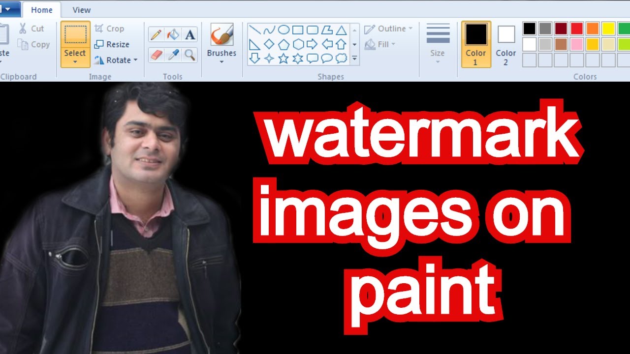How to watermark images on paint without photoshop - YouTube