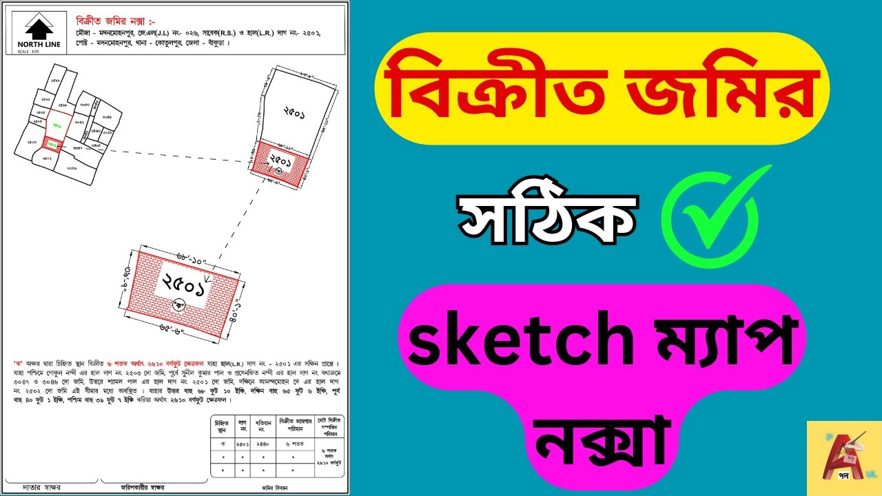 sale deed sketch map (নক্সা) @pauldigitalservice | plot map ...