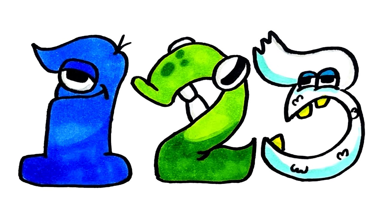 How to draw Number Lore 123 - YouTube