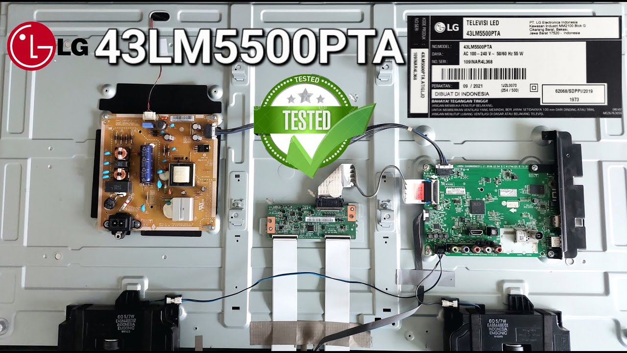 TEST MAINBOARD PSU TV LG 43LM5500PTA NORMAL JIMAL MULUS JILUS ORIGINAL ...