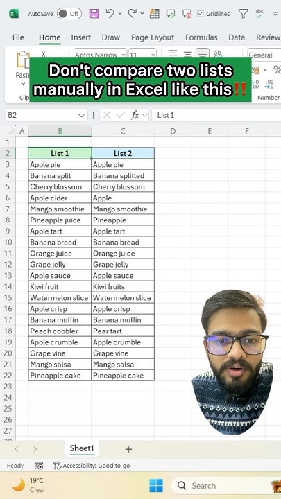 Don't Compare Lists in Excel‼️Instead Use Amazing Trick #exceltricks #exceltips #excel #shorts ...