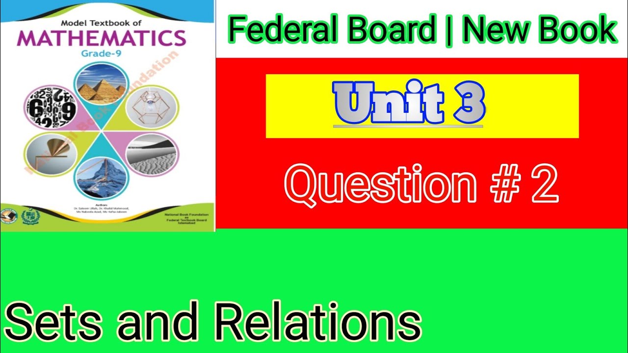 Class 9th | New Book | Unit 3 Sets and Relations | Excercise 3.1 ...