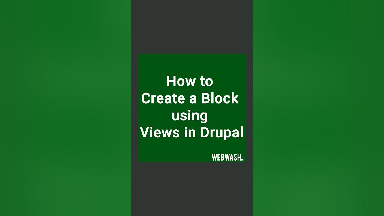 How to Create a Block using Views in Drupal - YouTube