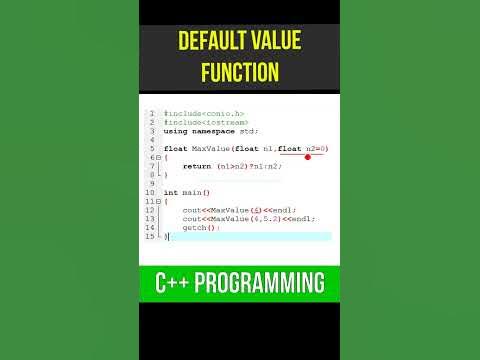 Default value Parameter of Function in C++ #shorts - YouTube