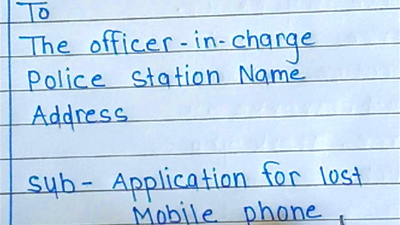 Application To The Police Station For Lost Of Mobile Phone || How To ...