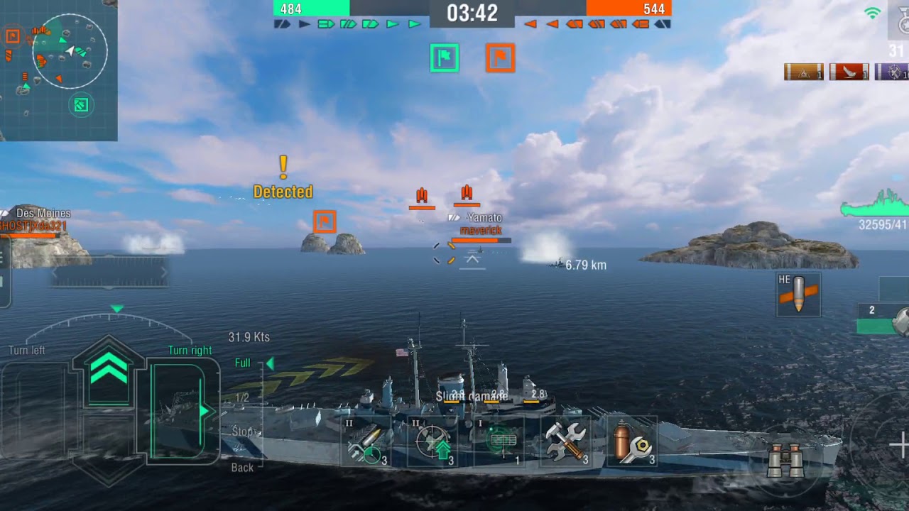 [World of Warships Blitz] Des Moines Gameplay part 4 - YouTube