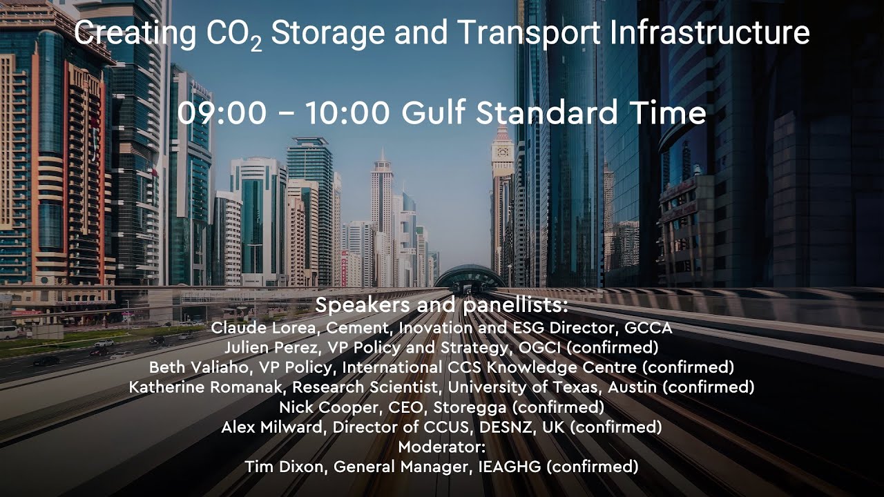 GCCA at COP28 - Creating CO2 Storage and Transport Infrastructure - YouTube