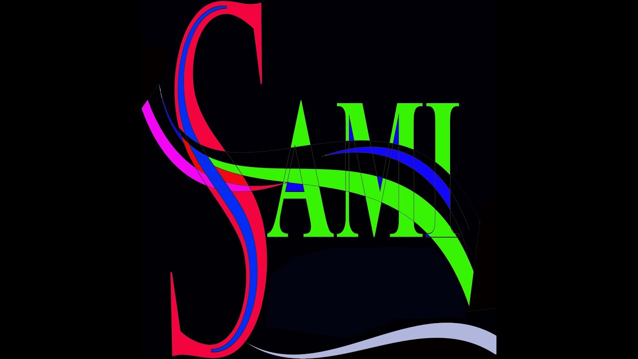 Beautiful name Sami #graphic on Corel draw/ Photoshop - YouTube