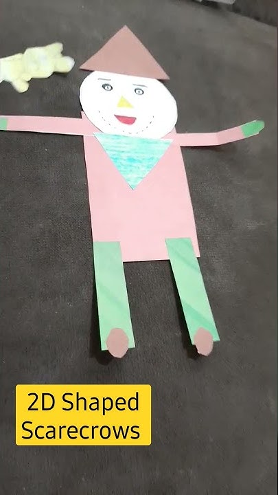 2D Shaped Scarecrows using basic shapes 🥸 #youtube #youtubeshorts # ...
