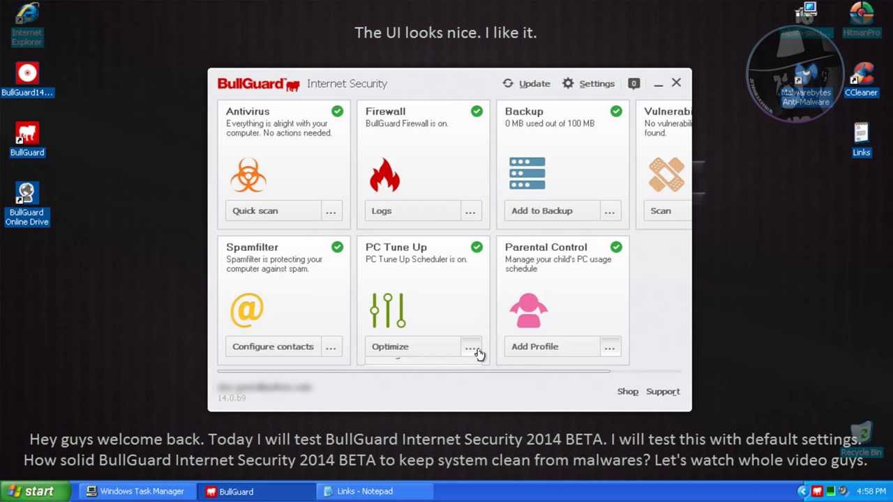BullGuard Internet Security 2014 BETA (Default settings) - Test with ...