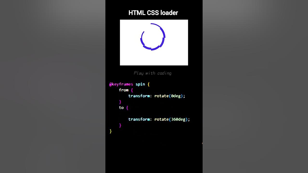 Creating A Loader Using Only Html And Css Htmlcss Shorts Youtube