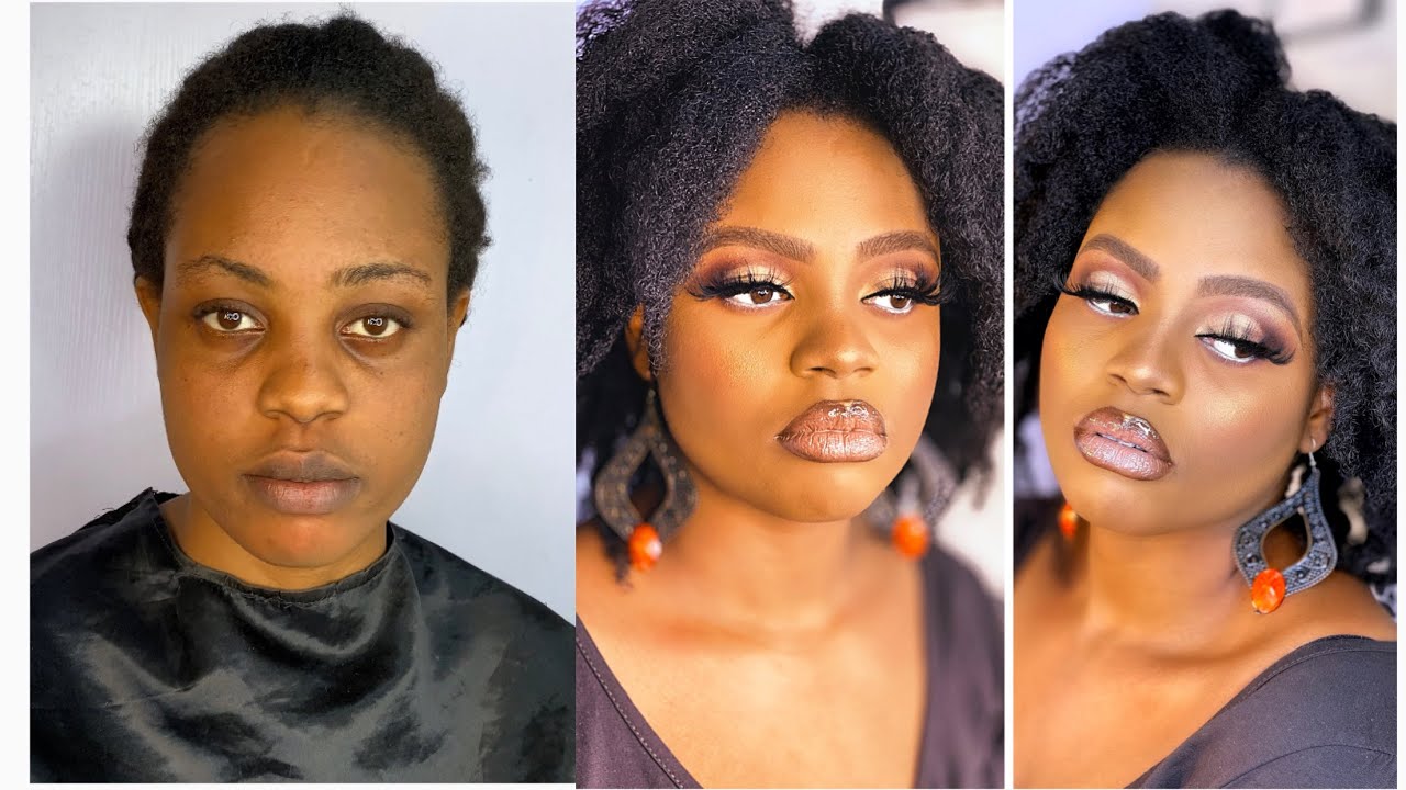 Makeup Transformation on dark skin. - YouTube