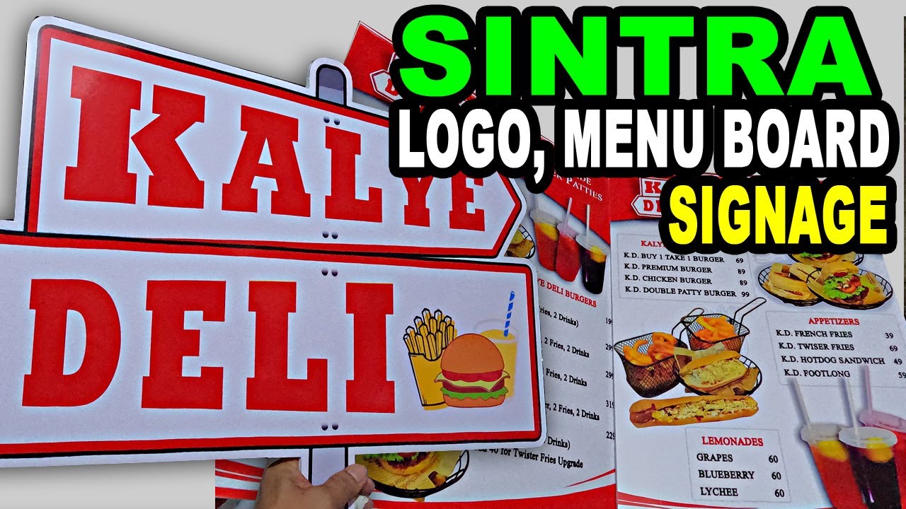 Sintra Signage, Menu Board and Sintra Logo (Sticker on Sintra Idea ...