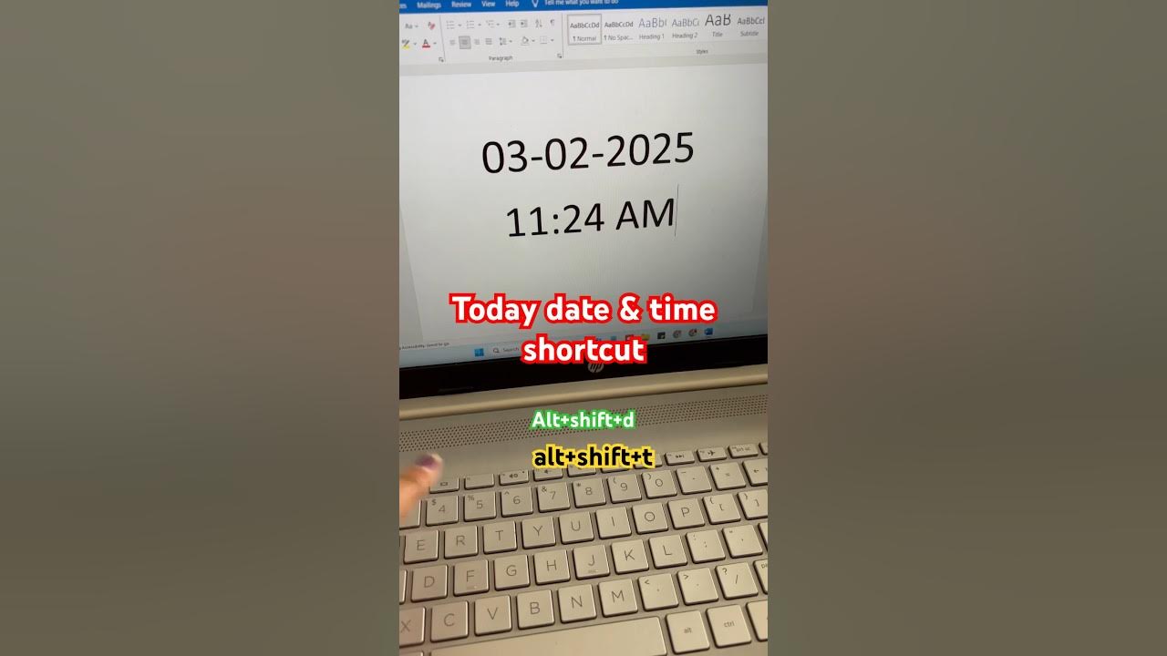today date and time shortcut in ms word | #asmr #windows #computer #tricks #gaming #msword - YouTube