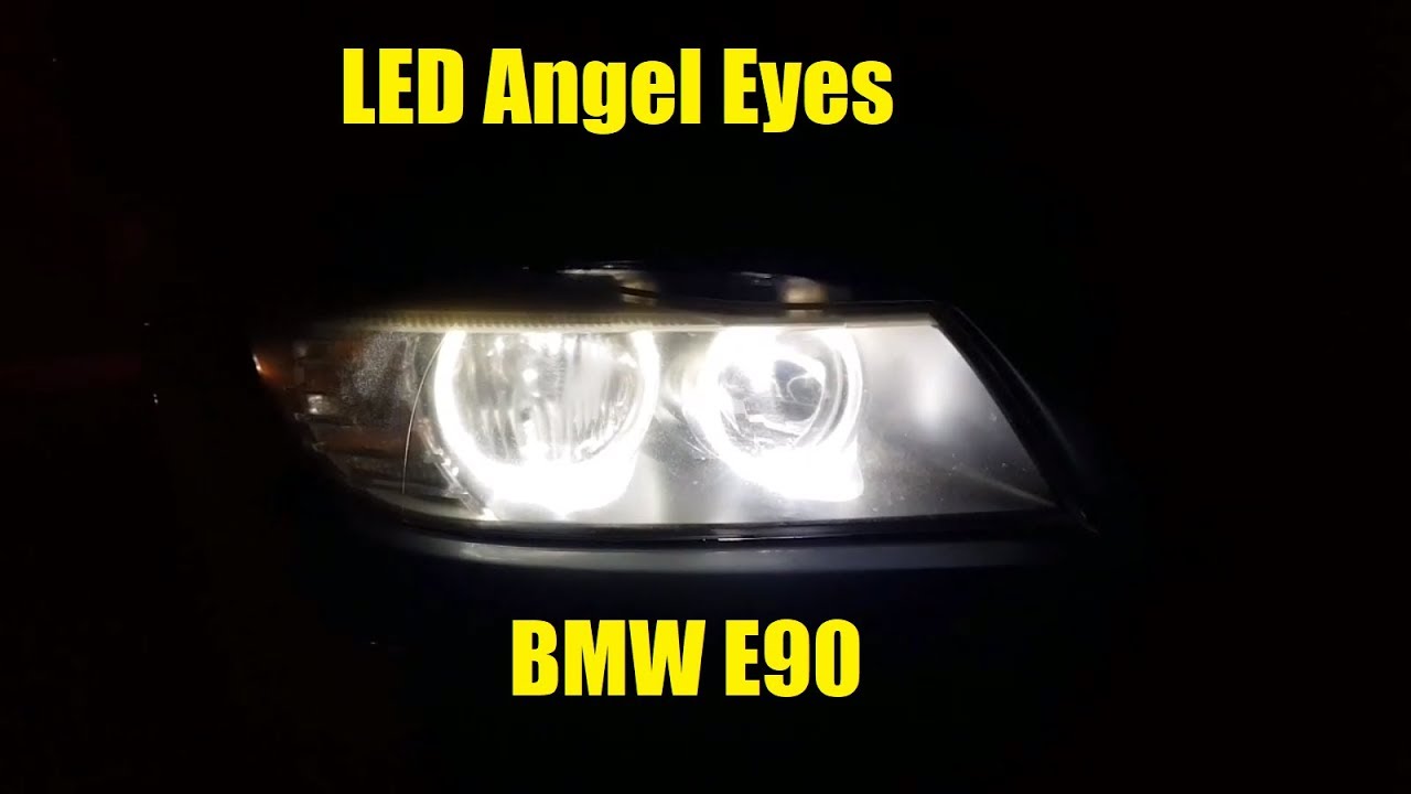 LED Angel Eyes on a BMW with Halogen headlights! - YouTube