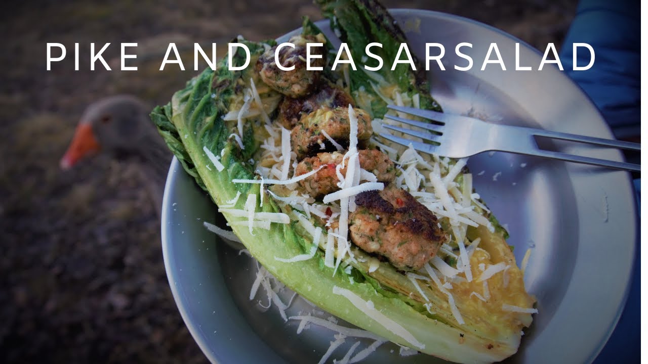 Tasty pike recipe! How to make fish cakes with grilled Caesar salad ...
