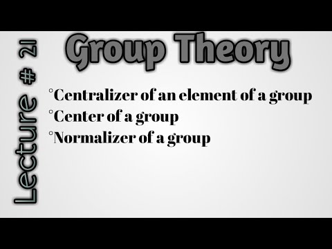 Centralizer of an element of a group|Center of a group|Normalizer of a ...