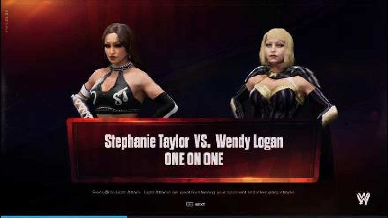 WWE 2K24 One on One - Stephanie Taylor vs Wendy Logan - YouTube