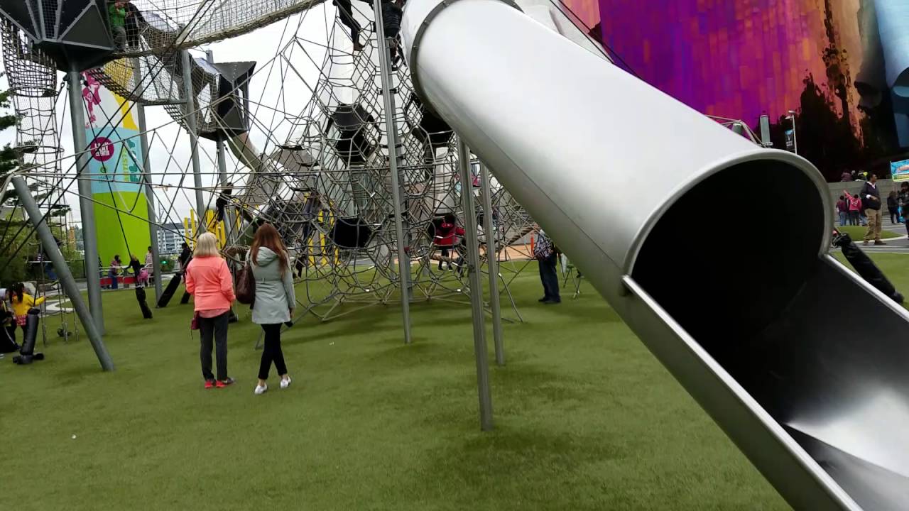 Long Slide at space needle park, WA - YouTube