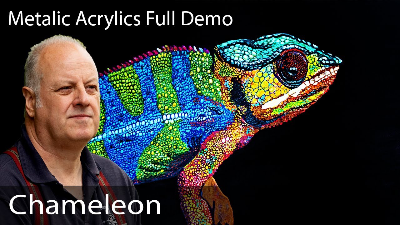 Chameleon Painted in Metallic Acrylics Full Demonstration - YouTube