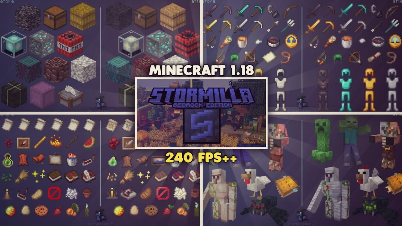 TEXTURE PACK TERBAIK UNTUK MCPE 1.18 || Stormilla BE V2.2.1 [1.18]‼️ ...