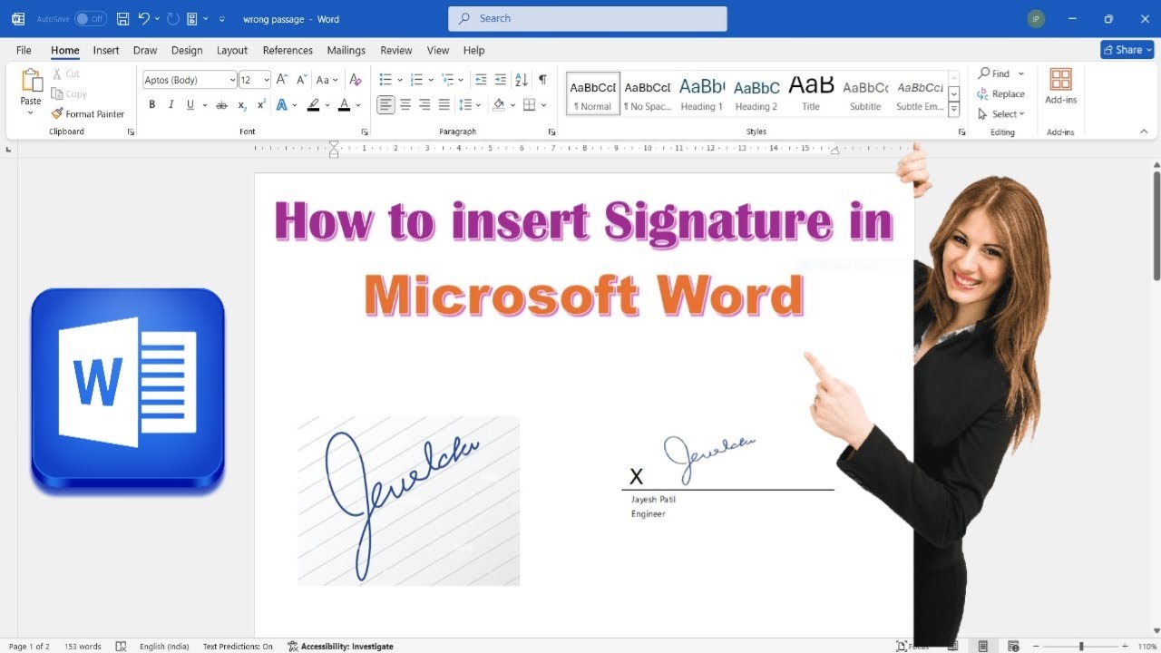 How to Insert a Signature in Microsoft Word (Easy Steps) @techwithjp ...