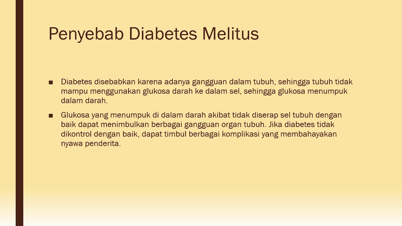Penyebab, EFEK DAN Cara Mencegah PENYAKIT DIABETES - YouTube