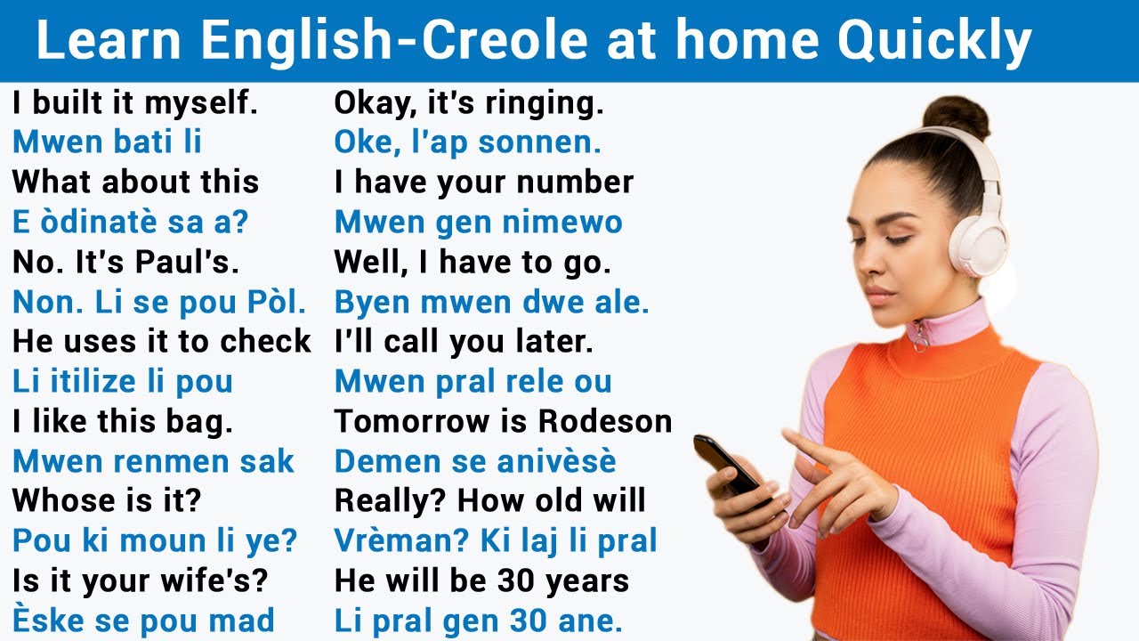 Easy English Conversation | Learn English-Creole at home for beginners ...