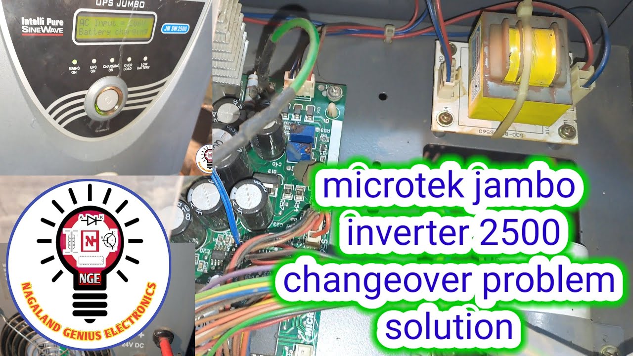 Microtek jambo inverter 2500 24v changeover problem solution - YouTube