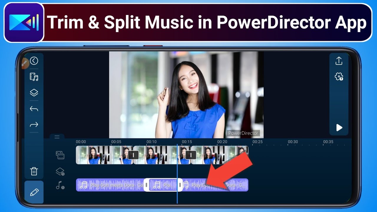 How to Trim & Split Music in PowerDirector App - YouTube