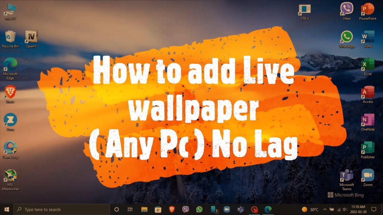 How to add live Wallpaper for Pc ( Any PC ) No Lag - YouTube