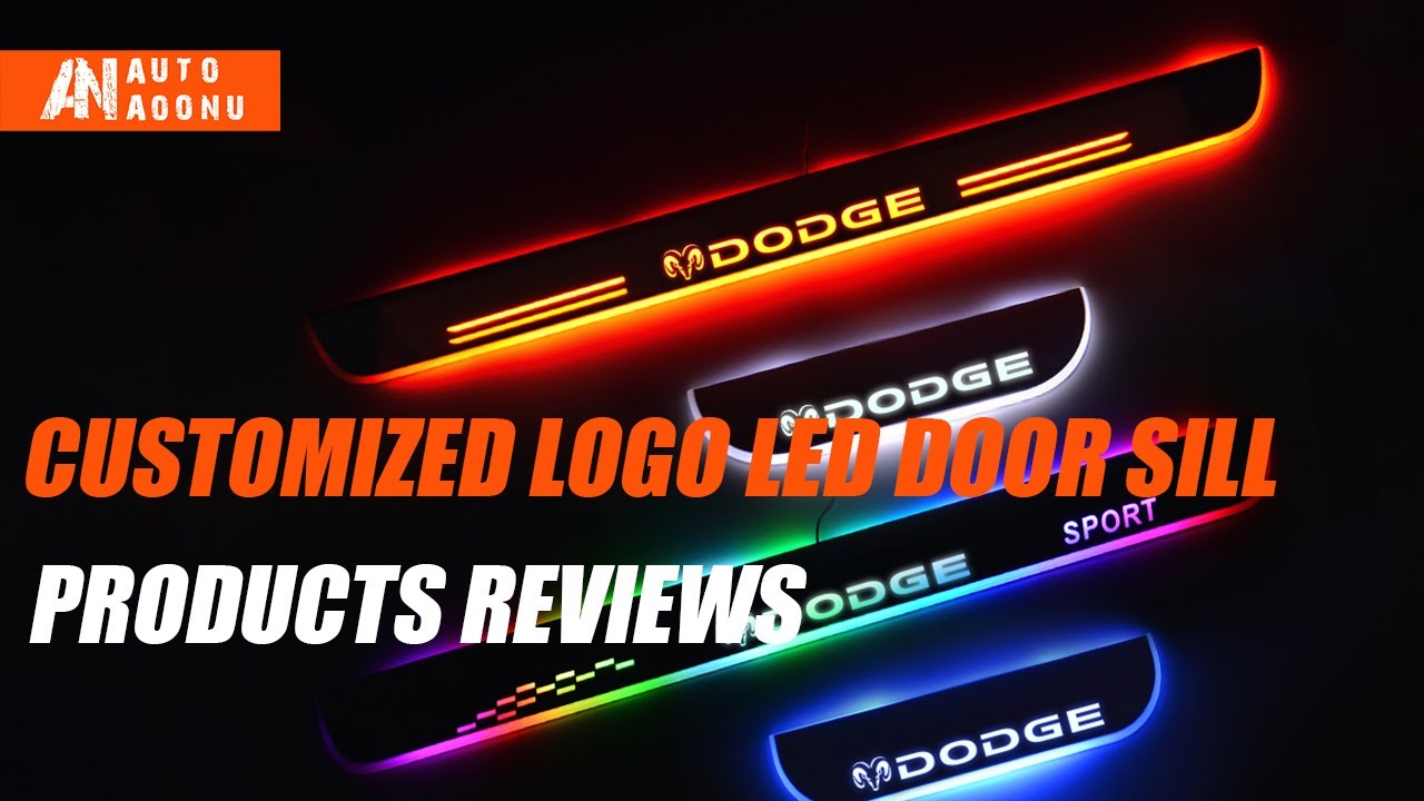 Customized logo led door sill - YouTube