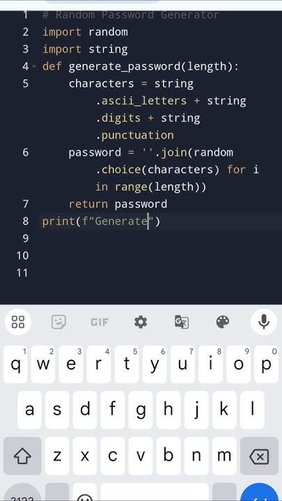 Create a Strong Password in 1 Minute! | Python Password Generator Tutorial #python #tricks # ...