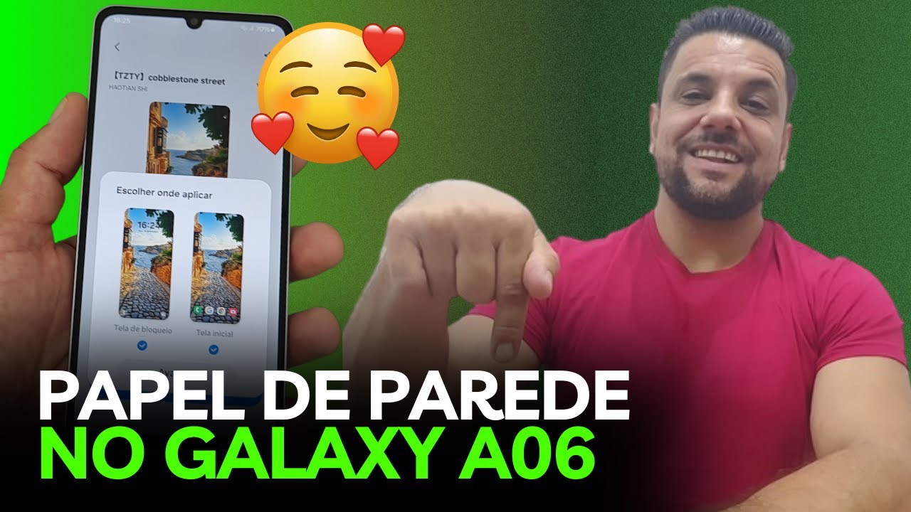 Como Alterar o Papel De PAREDE DA TELA Inicial e De BLOQUEIO No Celular Samsung GALAXY A06 - YouTube